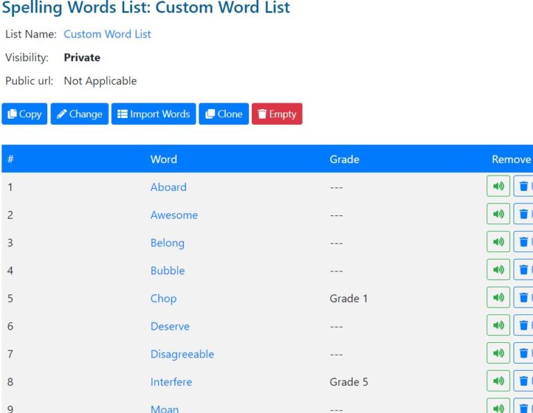 Create your Spelling Words List and Flash Cards - Spelling Bee Ninja
