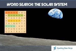 🪐 Printable wordsearch game: the solar system