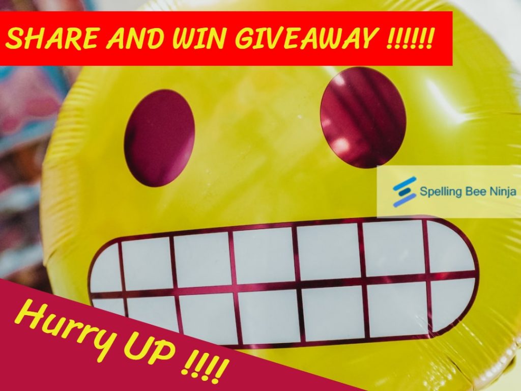 Online spelling bee giveaways | Share and Win - Spelling Bee Ninja